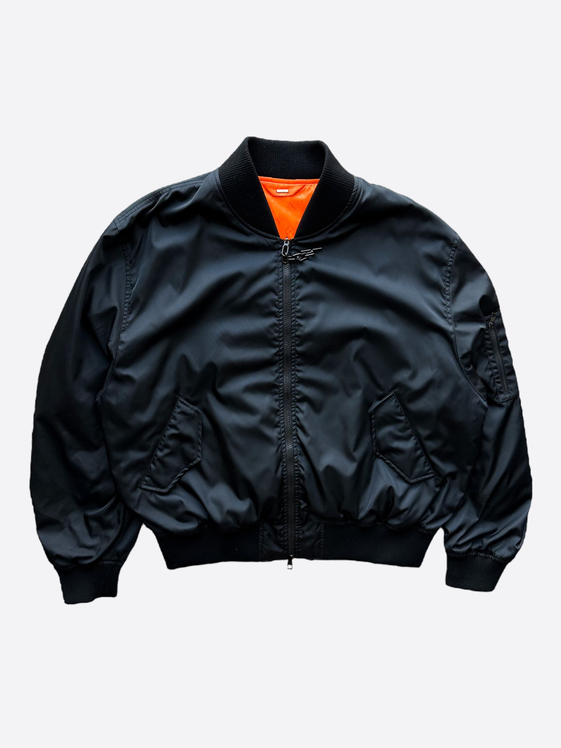 Louis Vuitton Louis Vuitton Black & Orange Monogram Reversible Bomber | Grailed