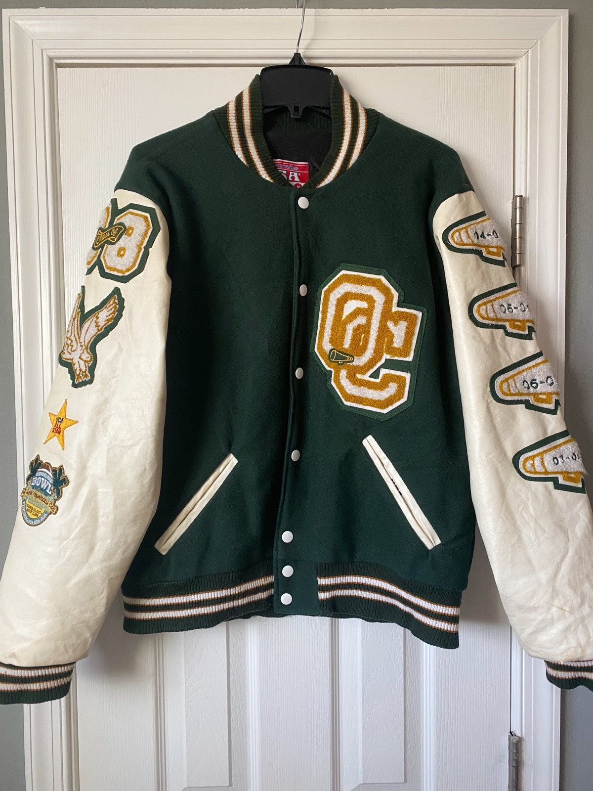 Varsity Jacket × Vintage Vintage Varsity Letterman Jacket Green/Gold ...