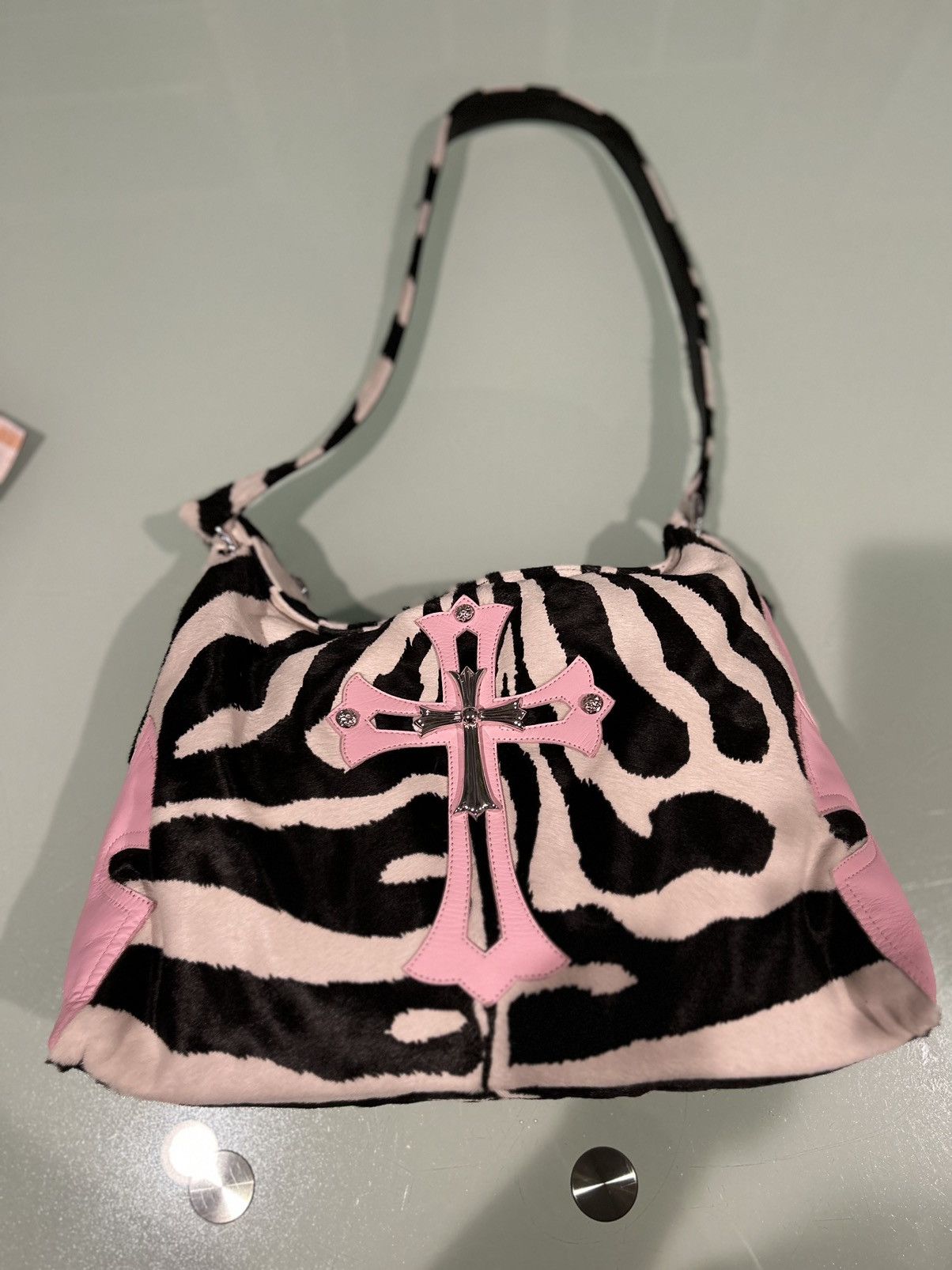 Chrome Hearts Chrome hearts pink zebra little Lyon nugget bag | Grailed