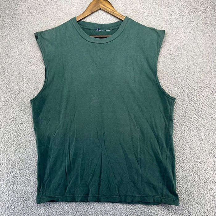 Vintage Vintage Green Blank Tank Top XL Green Faded Blank Muscle 90s ...