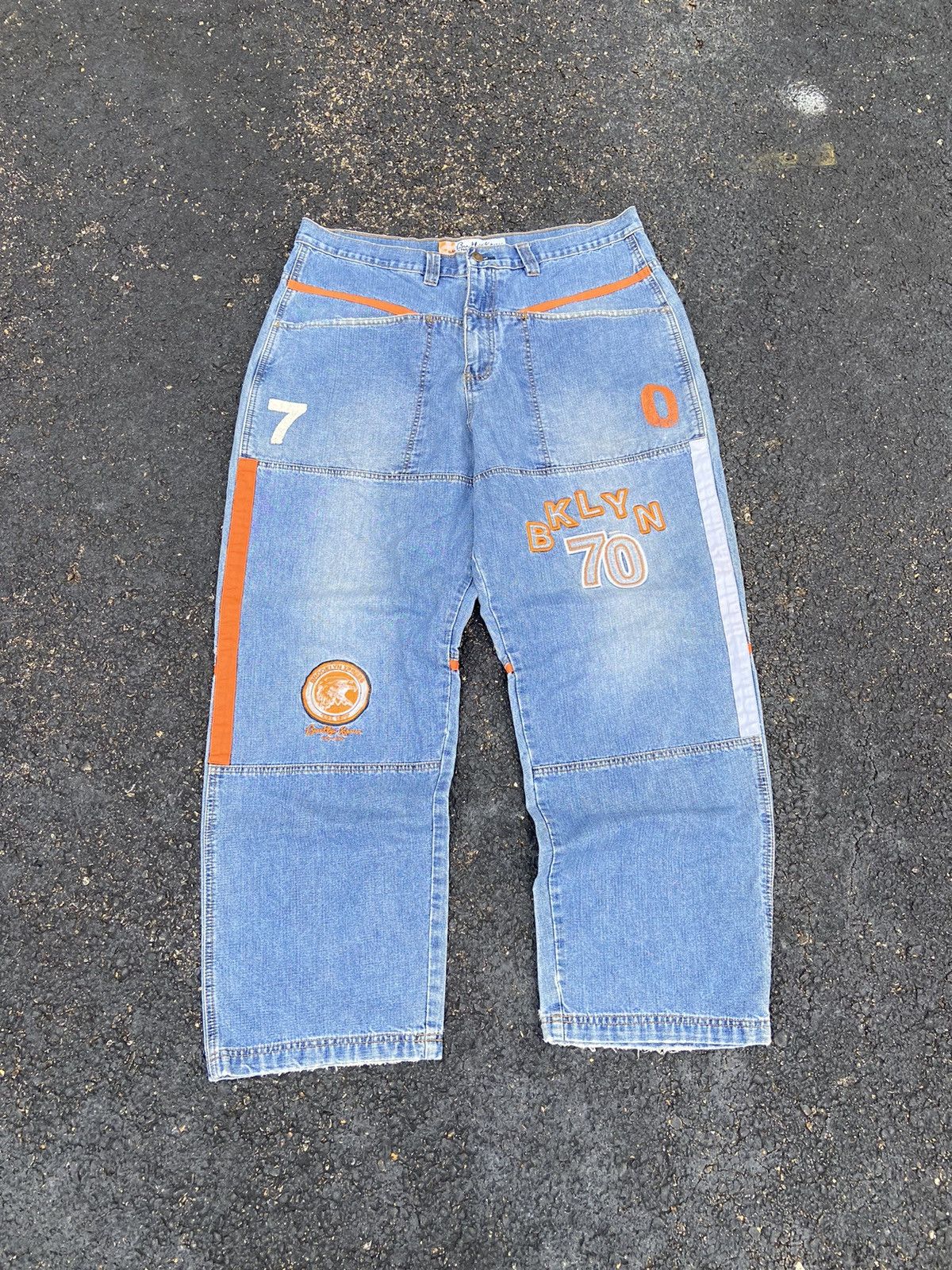 Vintage Crazy Vintage 90’s Jnco Style Patches Baggy Blue Jeans USA ...