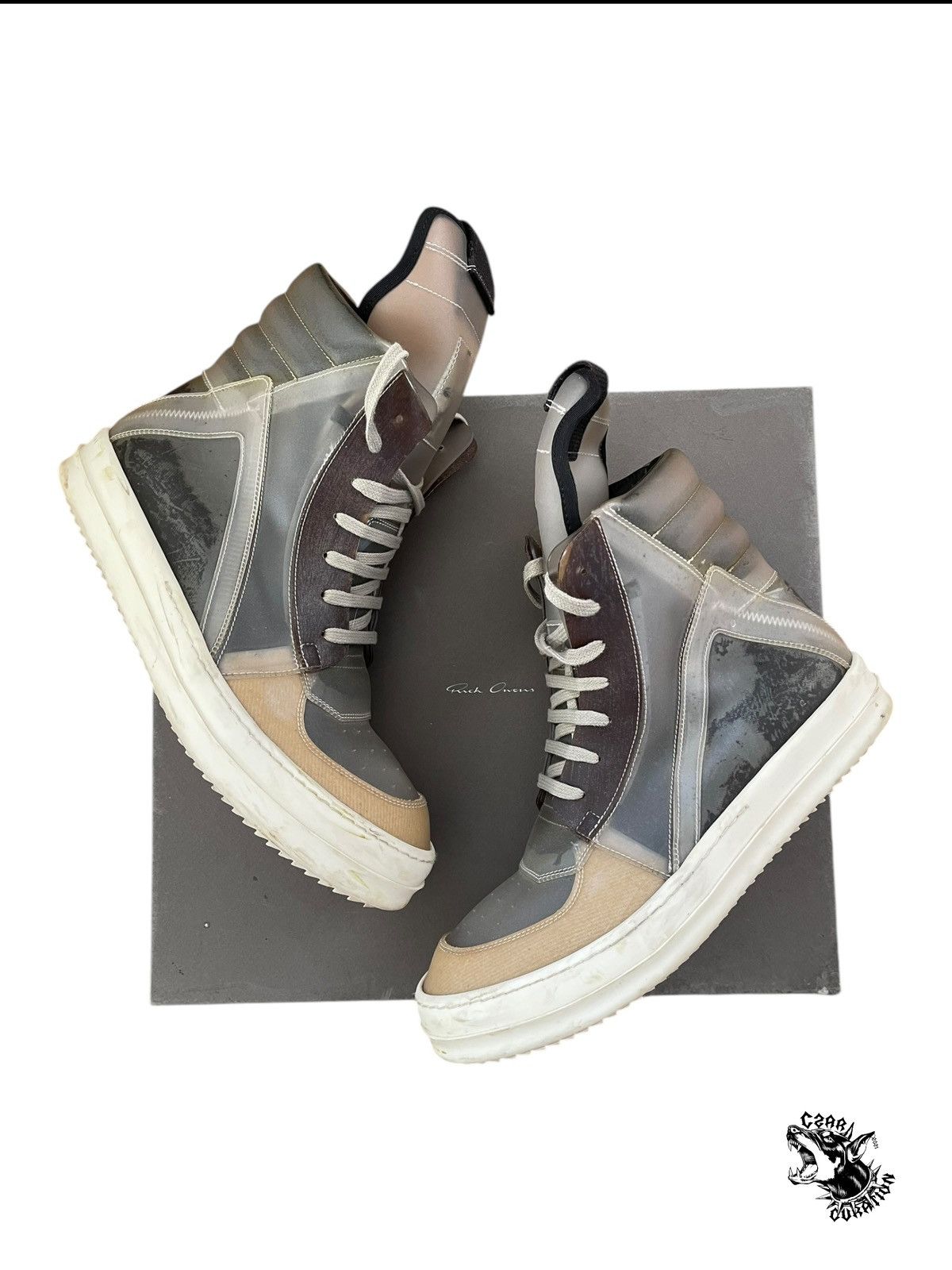 Rick Owens Rick Owens 2021 transparent geobaskets | Grailed