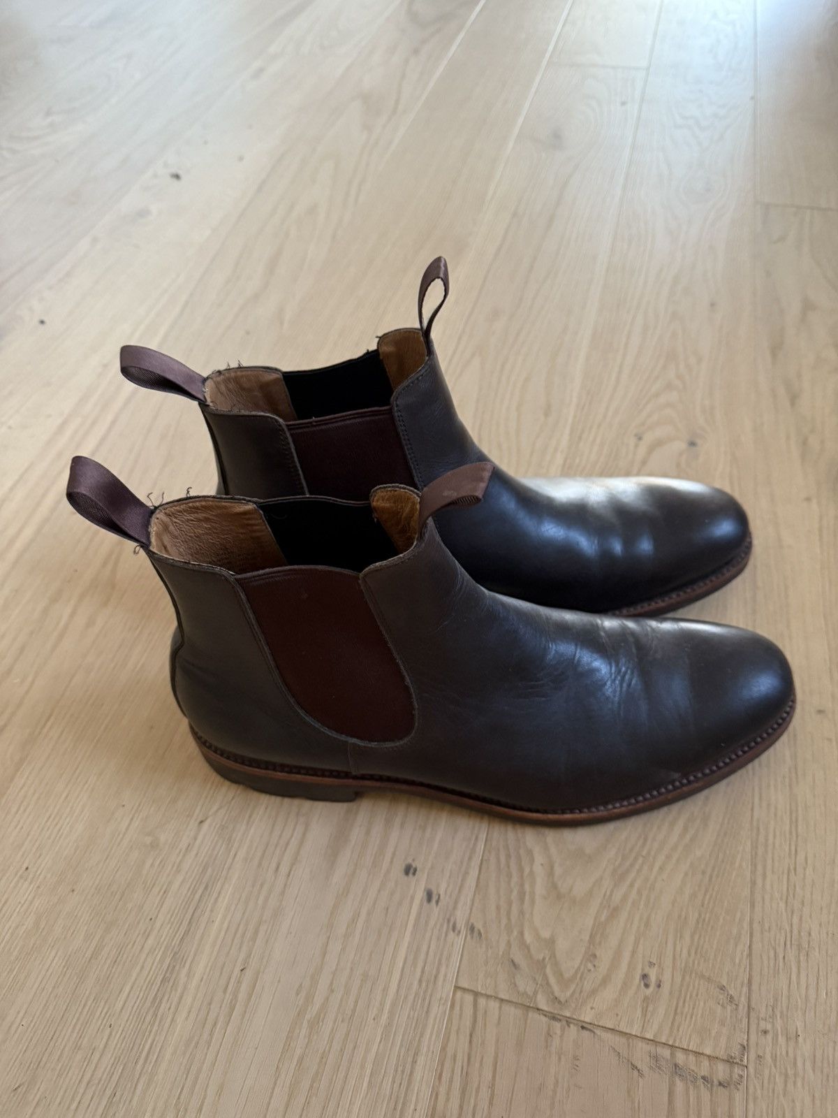 J.Crew KENTON LEATHER CHELSEA BOOTS Dark Brown | Grailed