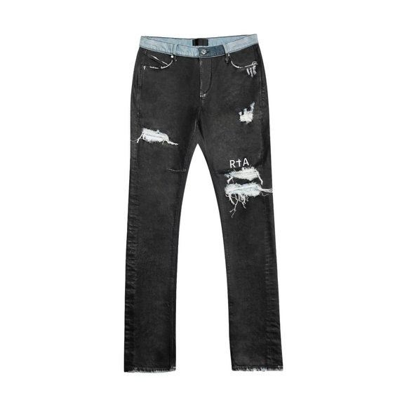 Rta $385 NWT RtA BRYANT BLACK COATED MID RISE SKINNY JEANS SZ 40 | Grailed