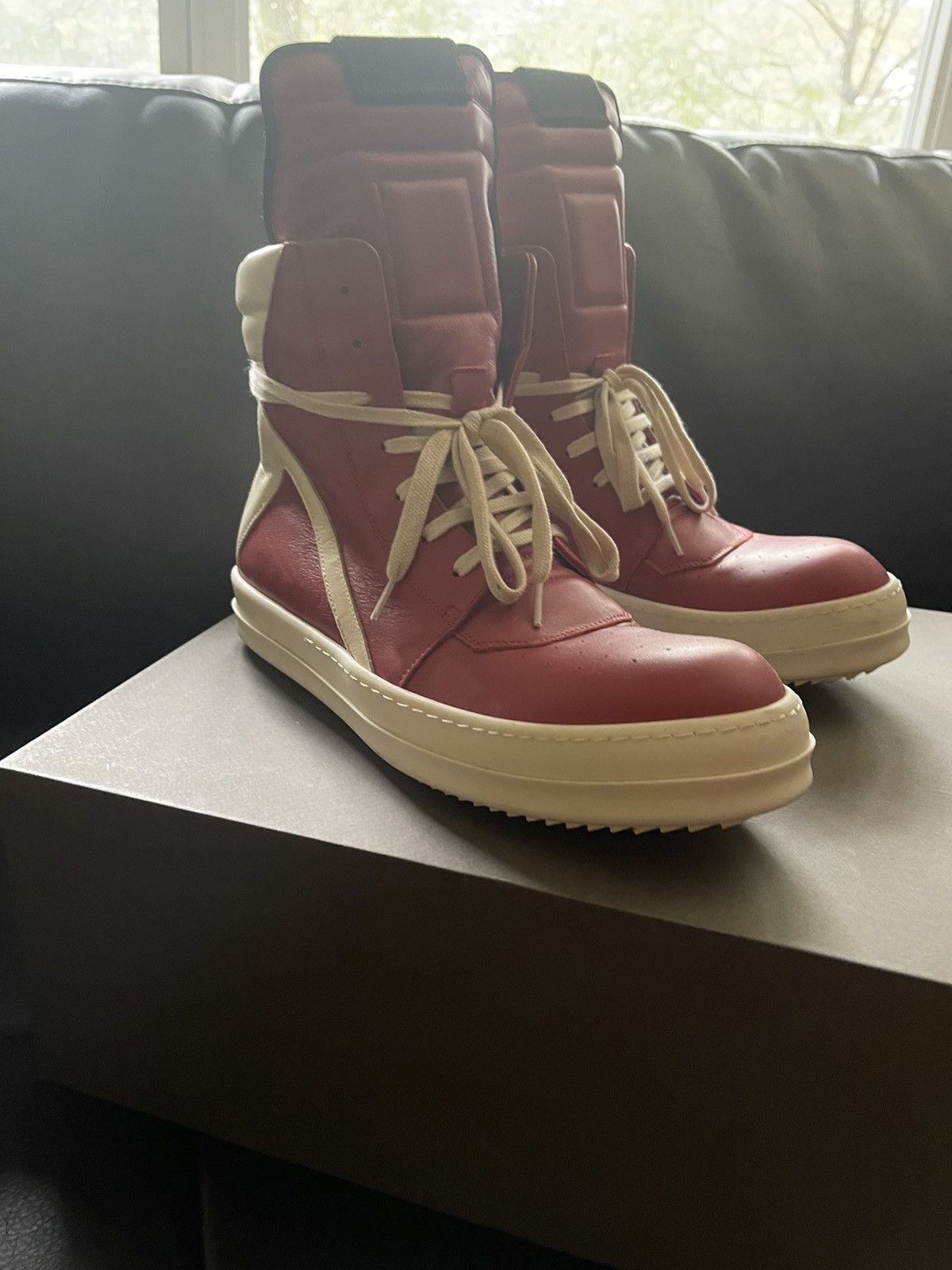 Rick Owens Rick Owens Geobasket Red(Carnelian)/Milk | Grailed