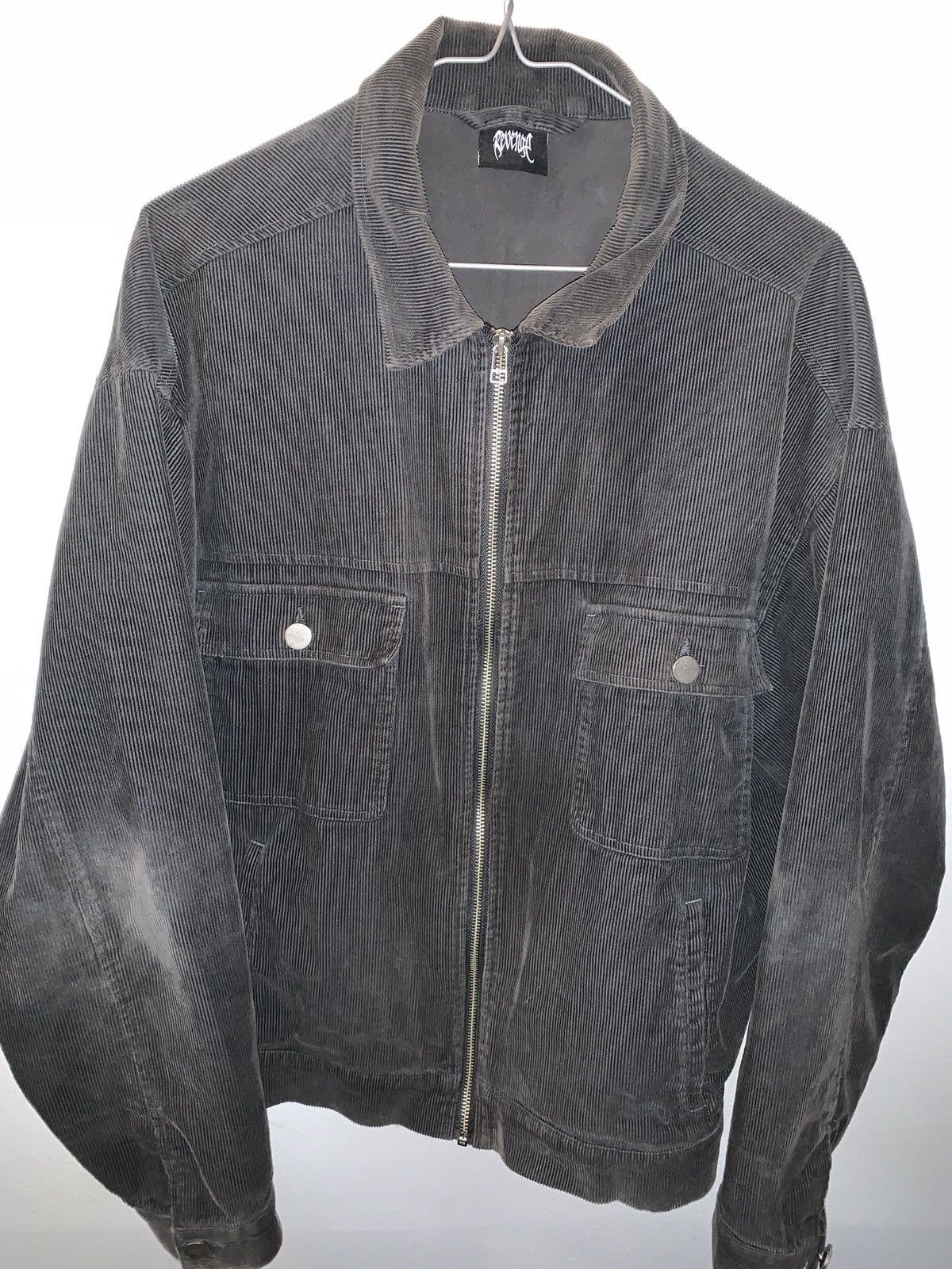 Revenge Black/ black logo revenge corduroy jacket | Grailed