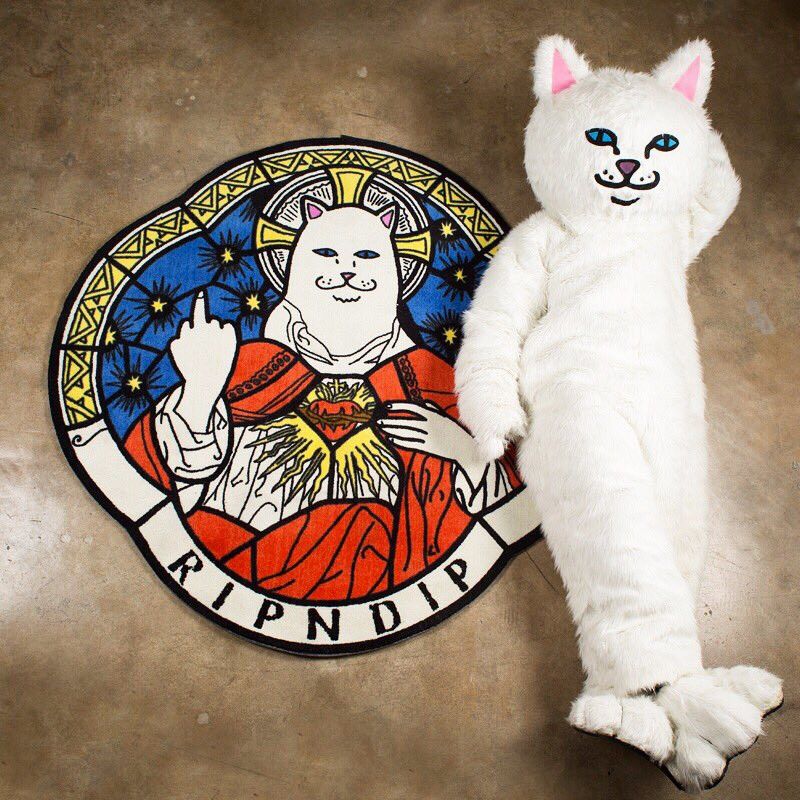 Rip N Dip Rip N Dip Lord Nermal Stained Glass Window rug - 6FT | Grailed