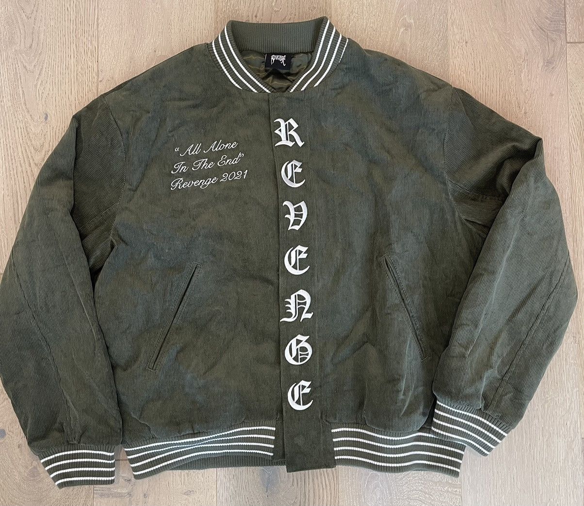 Revenge Revenge Crosshair Corduroy Green Bomber Jacket | Grailed