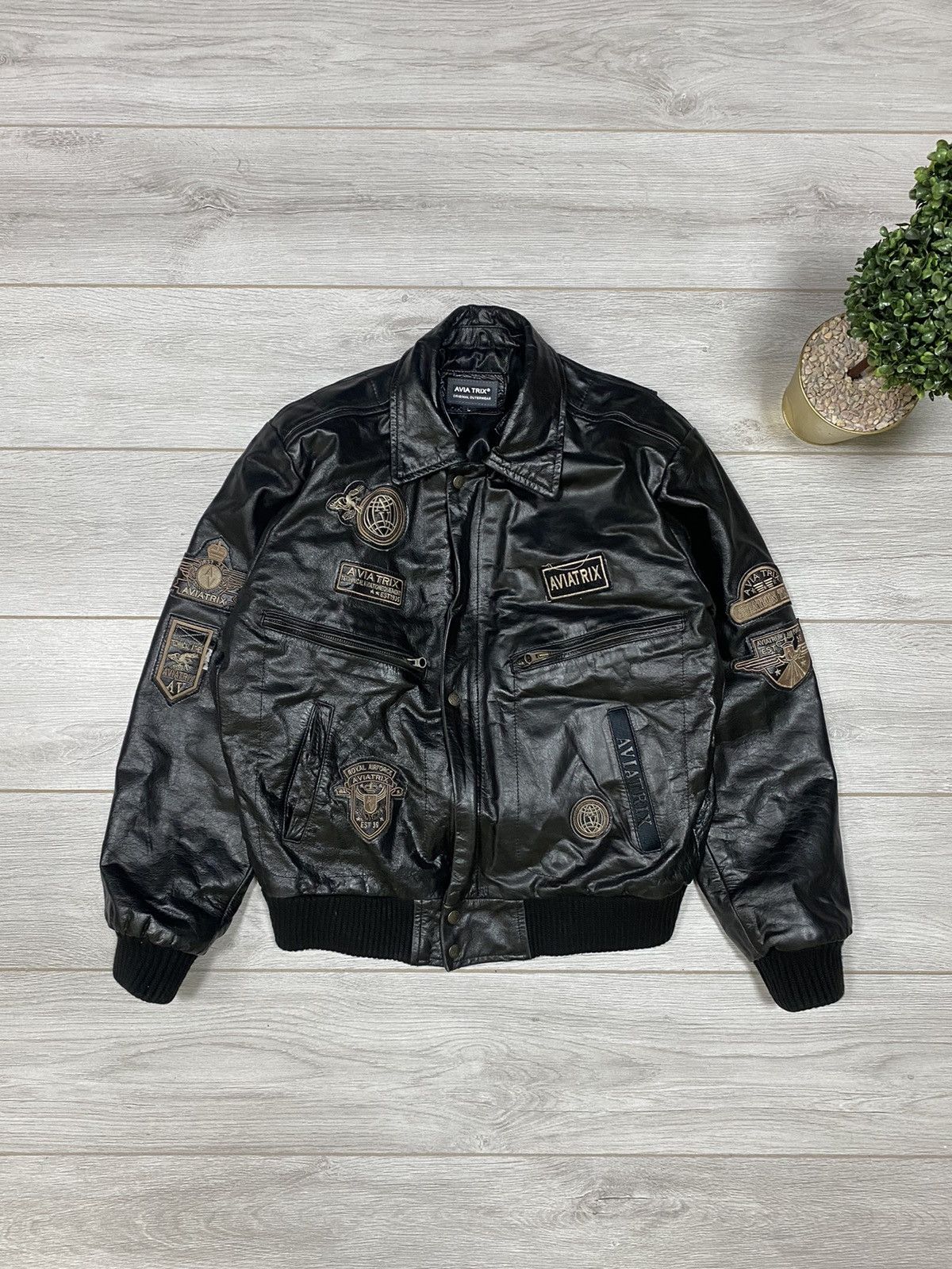 Vintage Aviatrix patches badge vintage leather jacket | Grailed