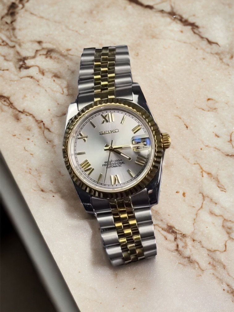 Seiko Seiko Mod Datejust Silver Roman Jubilee Steel Gold Watch | Grailed