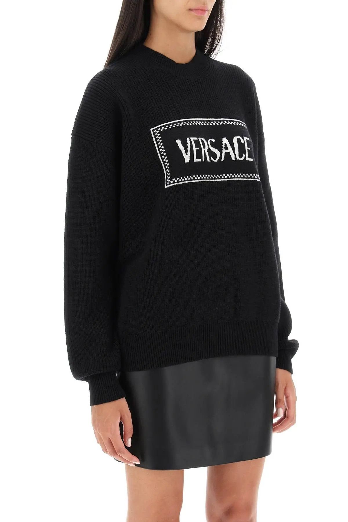 Versace o1s22i1n1223 Crew-neck Sweater in Black | Grailed