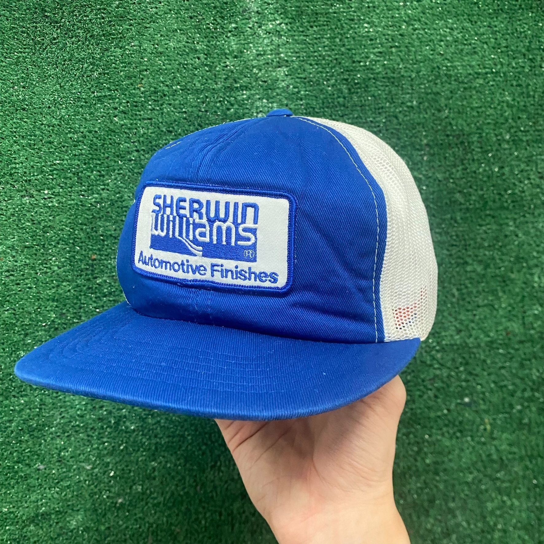 Vintage Vintage 80s Sherwin Williams Snapback Cap Mesh Trucker Hat ...