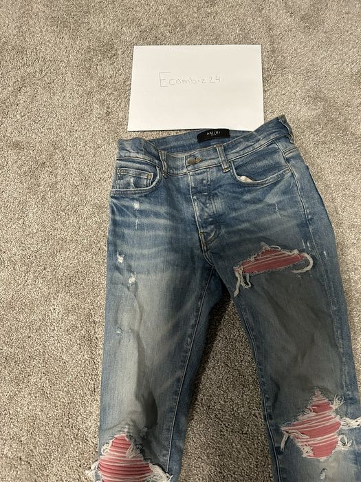 Amiri Amiri Mx1 indigo pink patches | Grailed