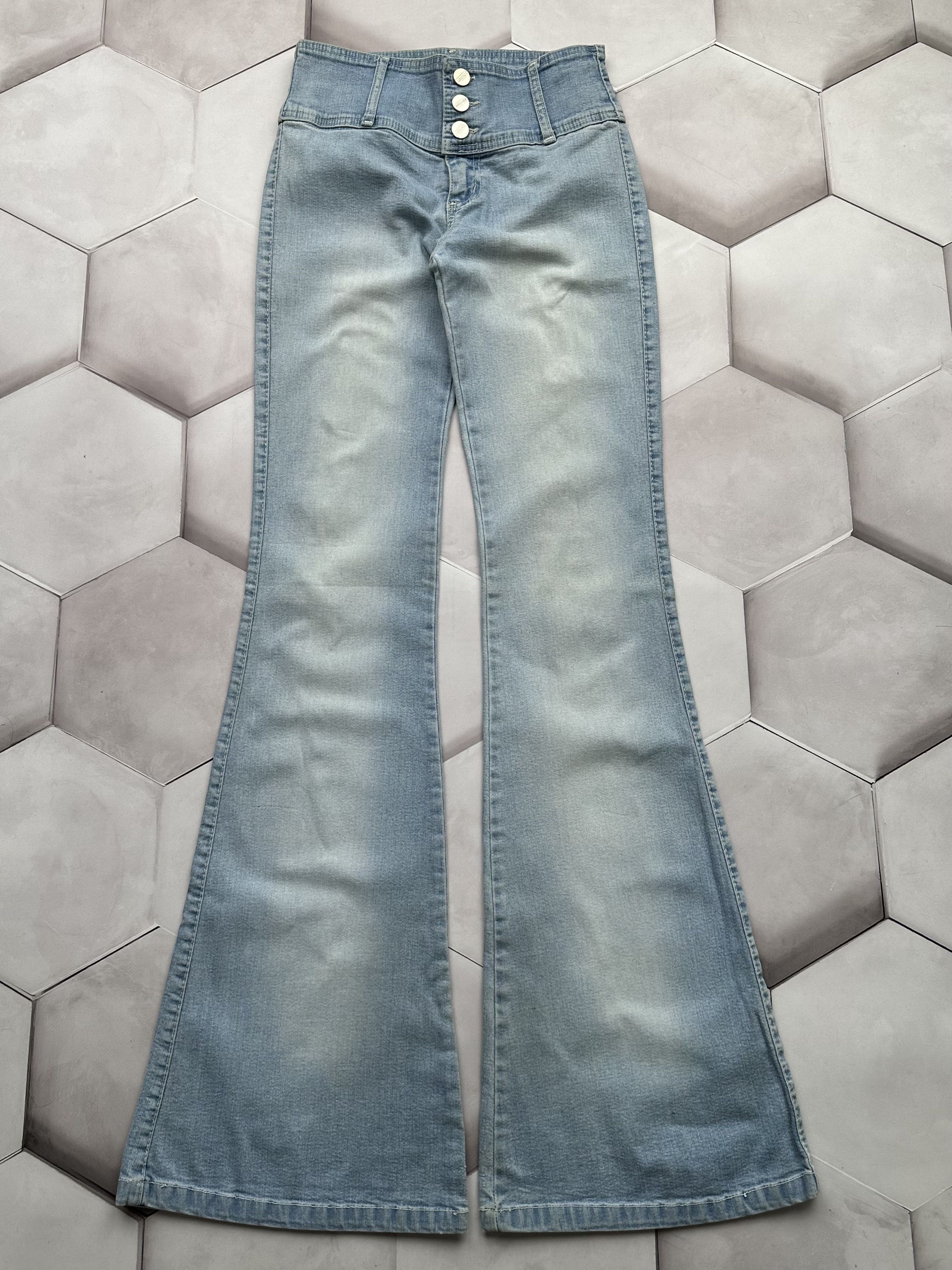 Vintage Vintage Super Flare Washed Color Flare Jeans | Grailed