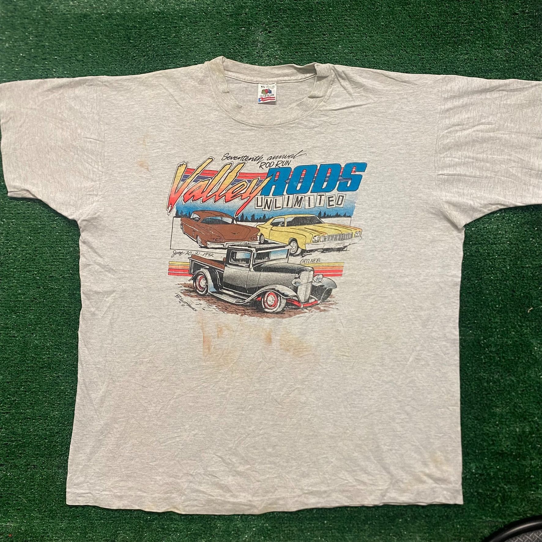 Vintage Vintage 90s Hot Rods Cars Art Single Stitch Racing T-Shirt ...