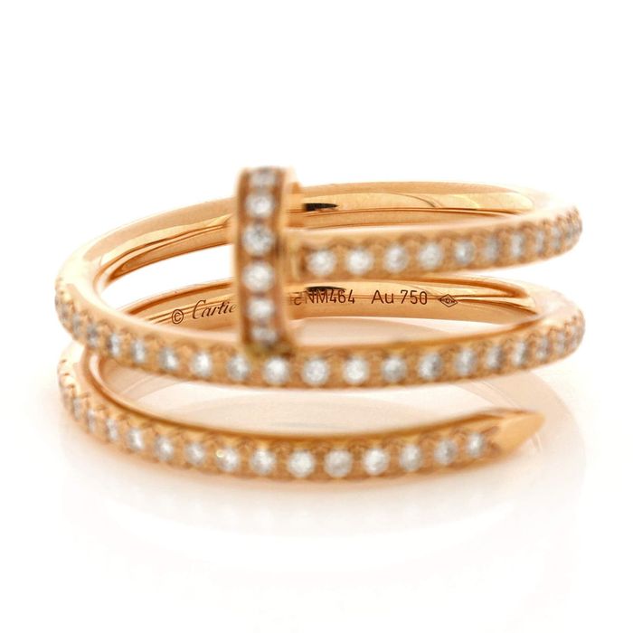 Cartier Juste un Clou Paved Double Ring 18K Rose Gold and Diamonds ...