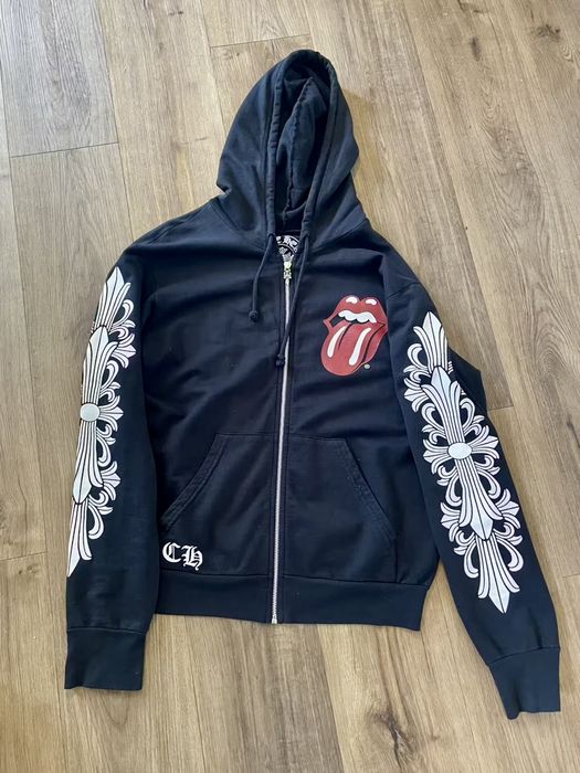 Chrome Hearts Chrome hearts Rolling Stones zip up hoodie | Grailed Chrome Hearts Chrome hearts Rolling Stones zip up hoodie | Grailed