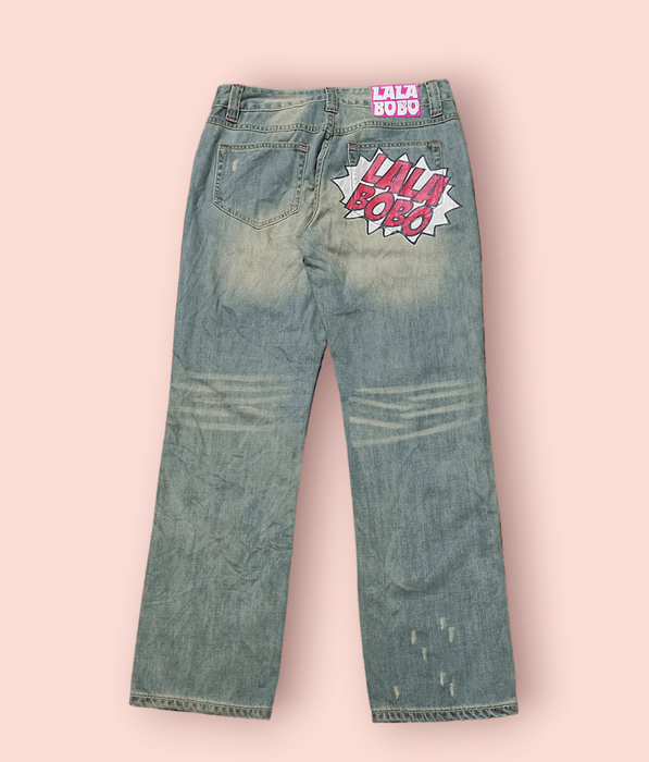 Vintage 🔥RARE🔥 LALA BOBO JEANS PRINTED ENGLAND FLAG | Grailed