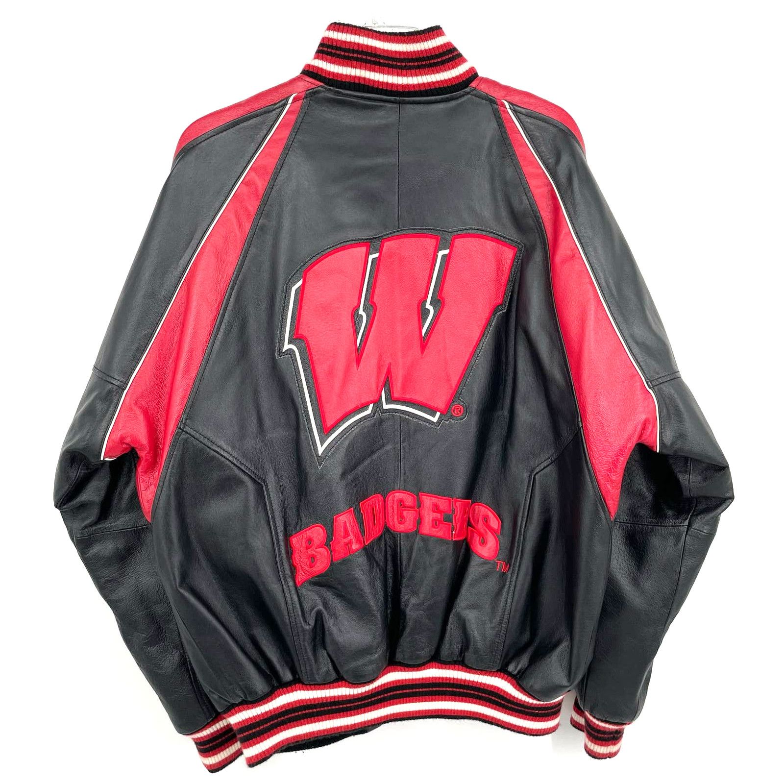 Vintage Vintage 90s Wisconsin Badgers leather bomber varsity jacket ...