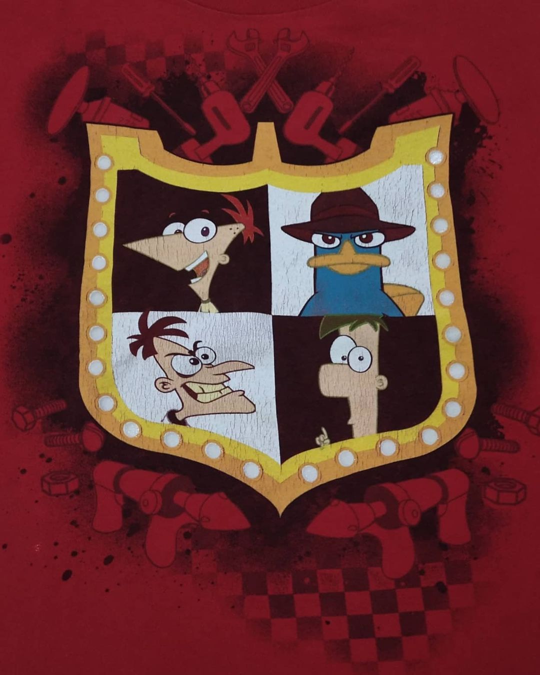 Cartoon Network × Disney × Nickelodeon Phineas and Ferb Red Graphic ...