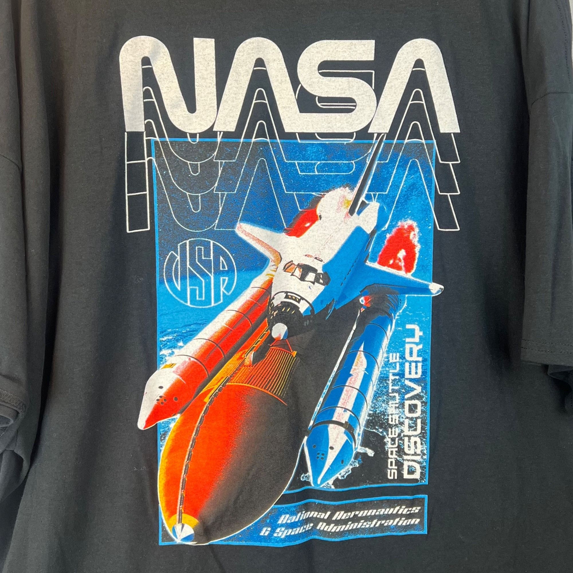 NASA NASA T-shirt Black Graphic Tee Front & Back Size 4XL Space | Grailed