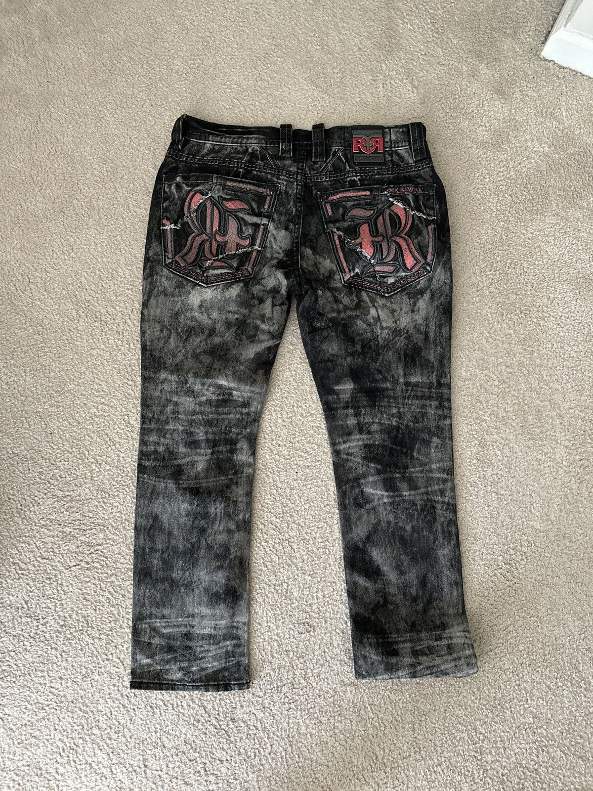 Rock Revival × Streetwear ROCK REVIVAL BLACK AND RED JEANS INSANE DEAL ...