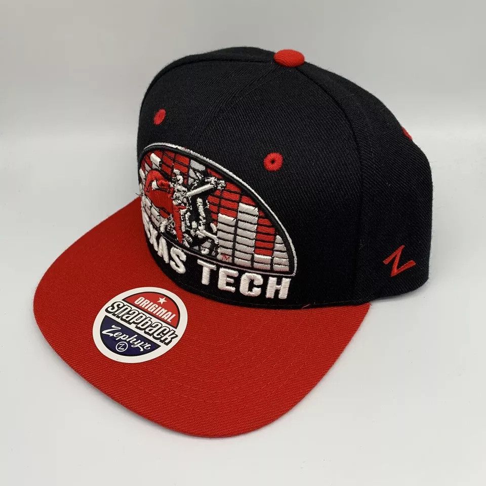Zephyr Texas Tech Red Raiders Black/Red Zephyr Hat Snapback Cap | Grailed