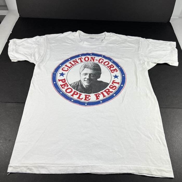 Vintage VTG 90s Bill Clinton Al Gore People First Political Tshirt ...