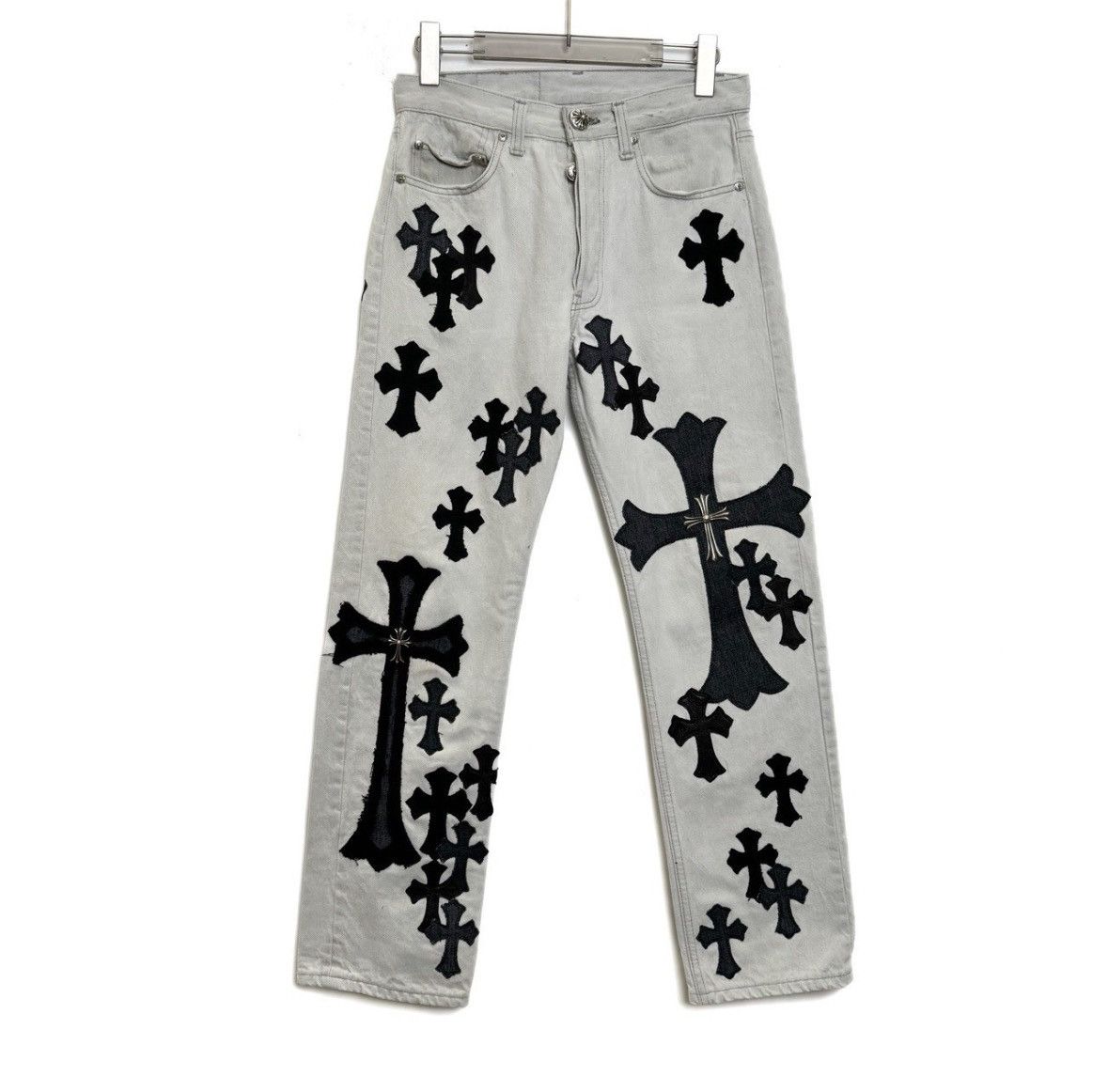 Chrome Hearts Crazy denim cross patch silver cross Levi’s jeans | Grailed