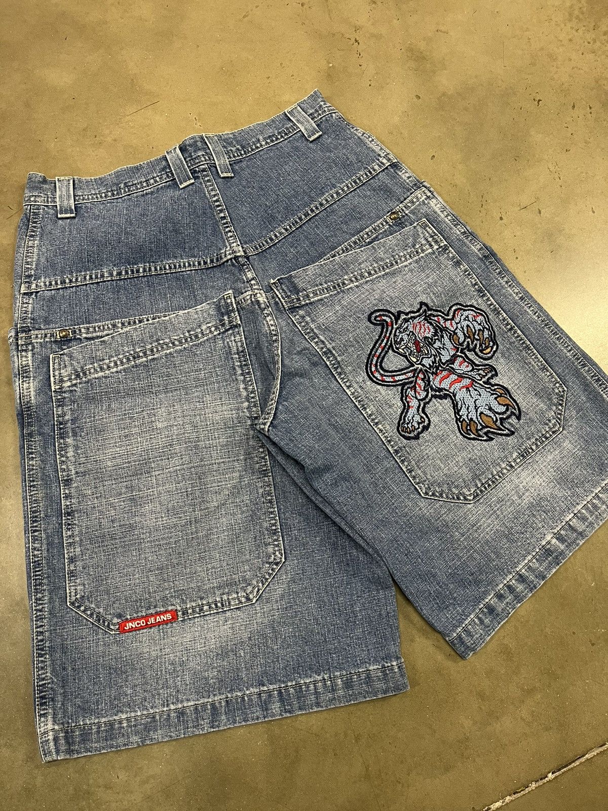 Jnco × Streetwear × Vintage Y2K Jnco Jorts Tiger Embroidered | Grailed