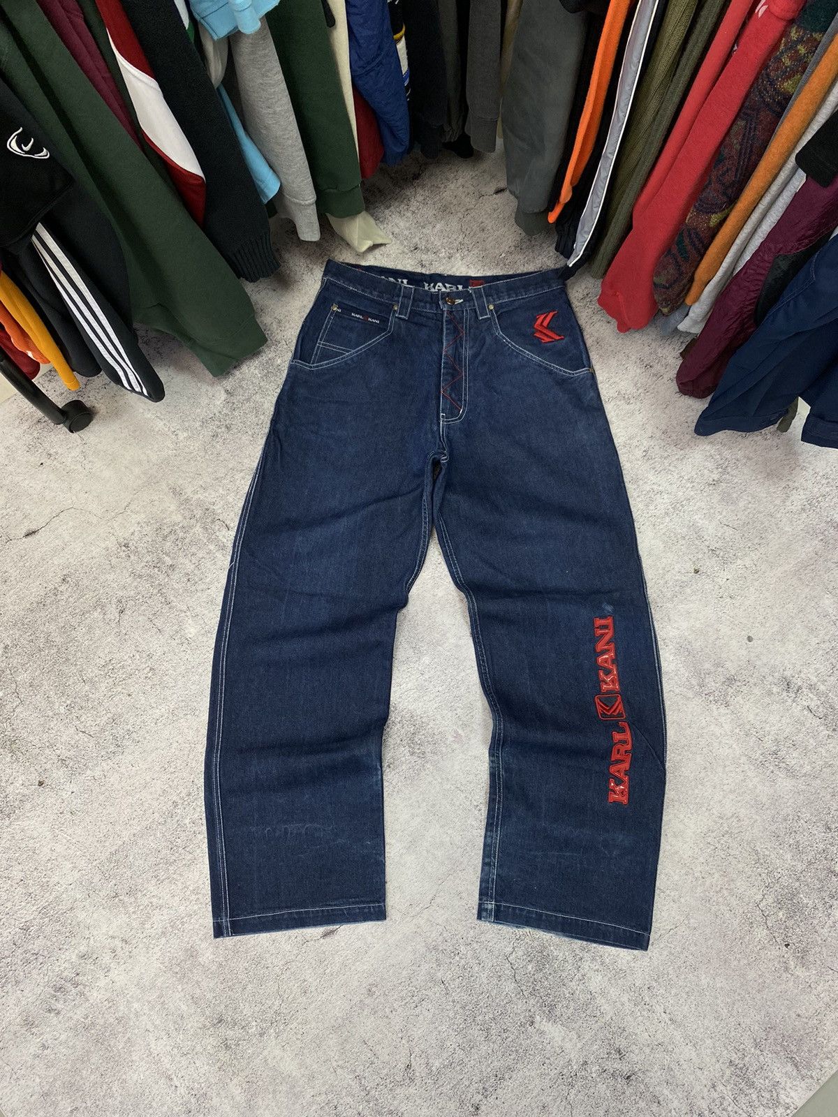 Japanese Brand × Karl Kani × Vintage Karl Kani rap denim jeans big logo ...