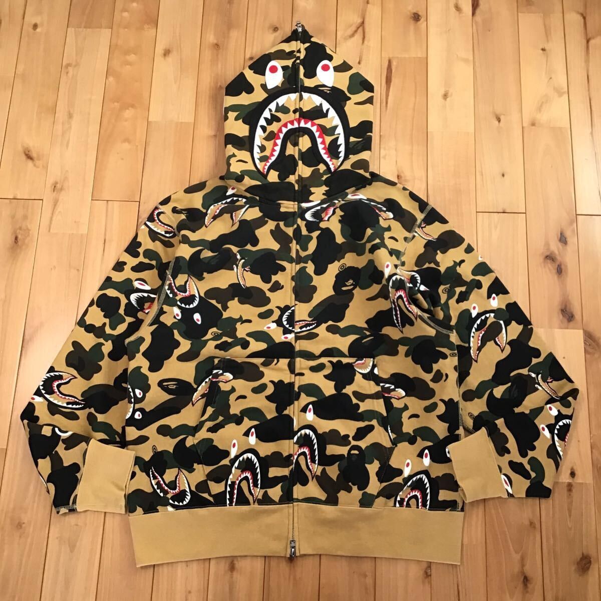 Bape BAPE 1st camo yellow shark full zip hoodie | Grailed