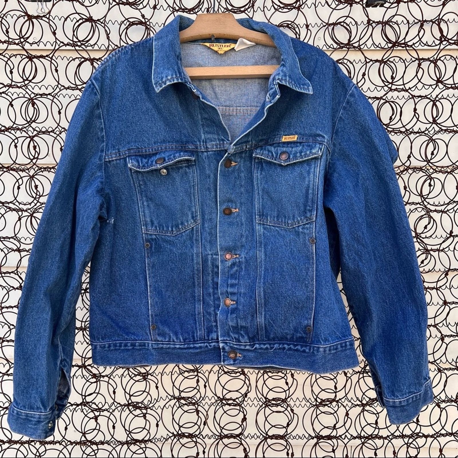 Rustler Vintage 70s Rustler denim jean trucker jacket XL | Grailed