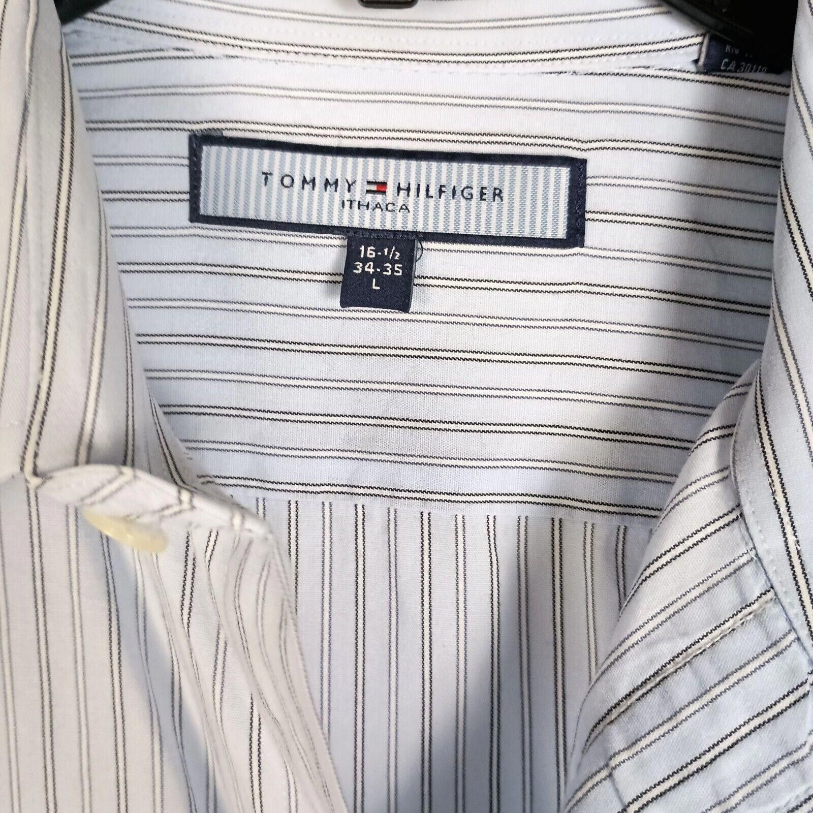 Tommy Hilfiger Tommy Hilfiger Men Ithaca Dress Shirt size L 16-1/2 34 ...