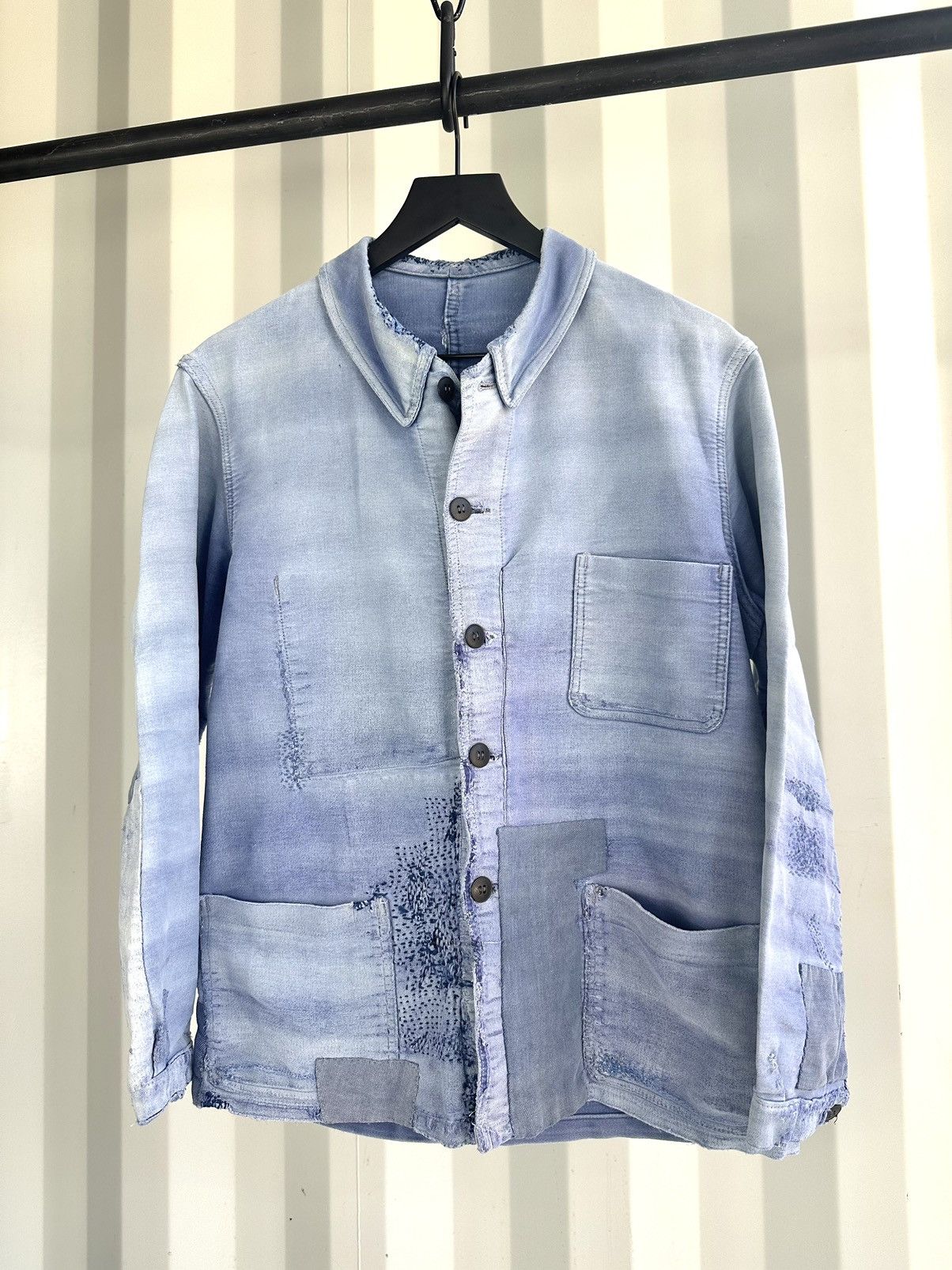 Vintage French Moleskin Chore Jacket Workwear Distressed Sun Faded ...