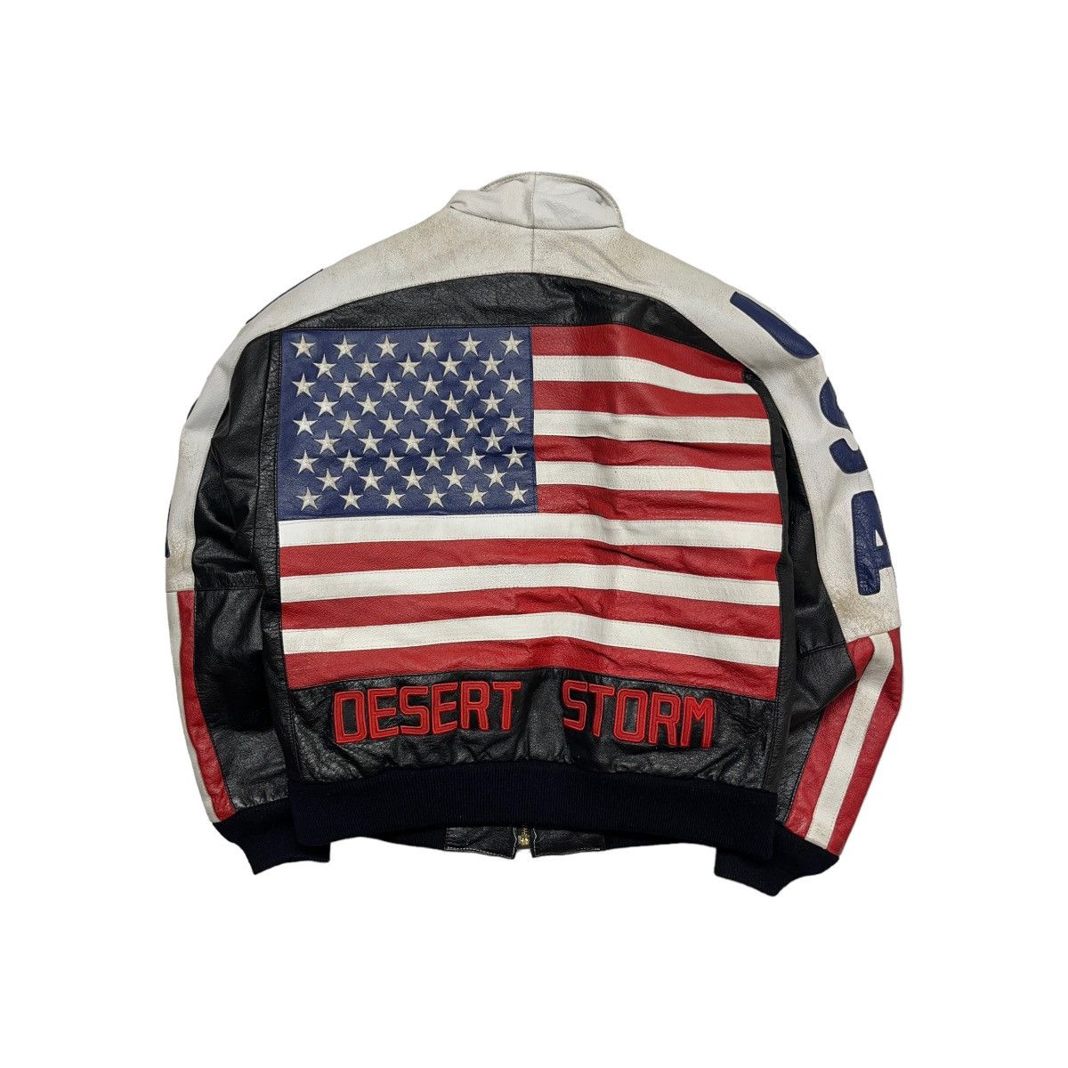 Made In Usa × Military × Vintage 90s Desert Storm USA Leather Jacket ...