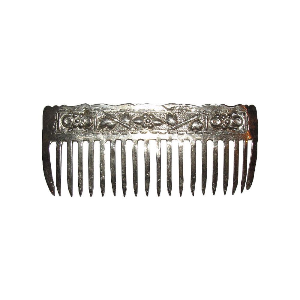 Designer Chinese Inspired Long Short Hair Comb w/ Flowers & Leaves ...