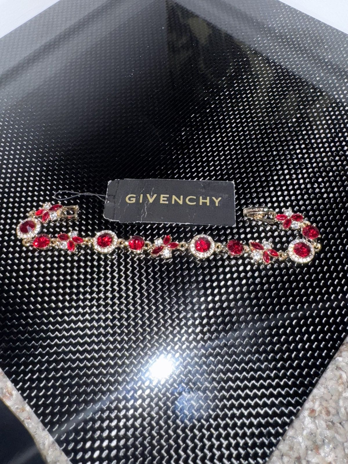 Givenchy Gold Tone Siam Multi Cluster Stone Flex Line Bracelet | Grailed