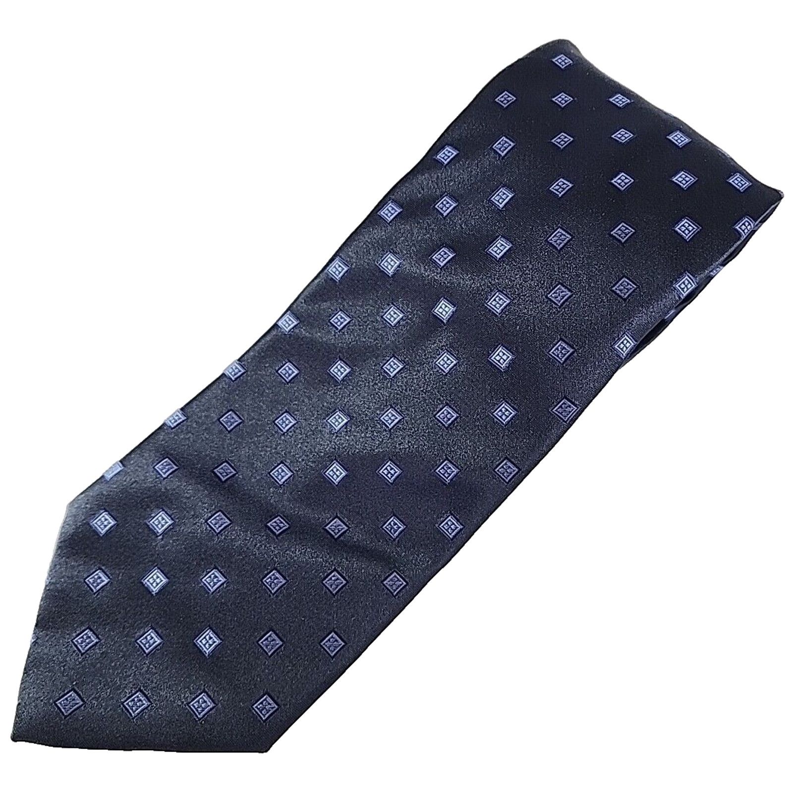 The Unbranded Brand Alby Dark Blue w/ Rectangular Dots Silk Necktie ...