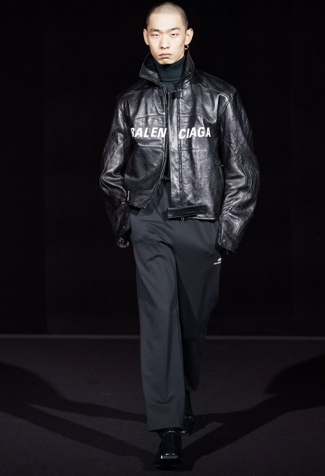 Balenciaga *RARE* Balenciaga AW19 Racer Moto Buffalo Leather Jacket ...