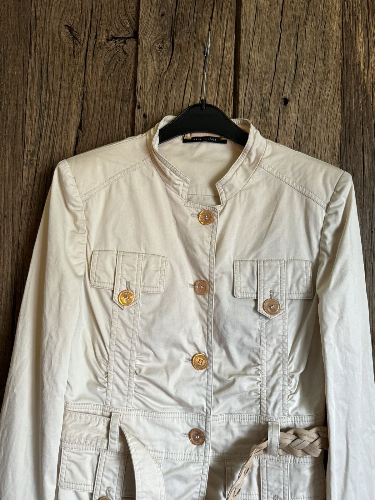 Gucci 2004 Gucci by Tom Ford Military Belted Cream Jacket | Grailed