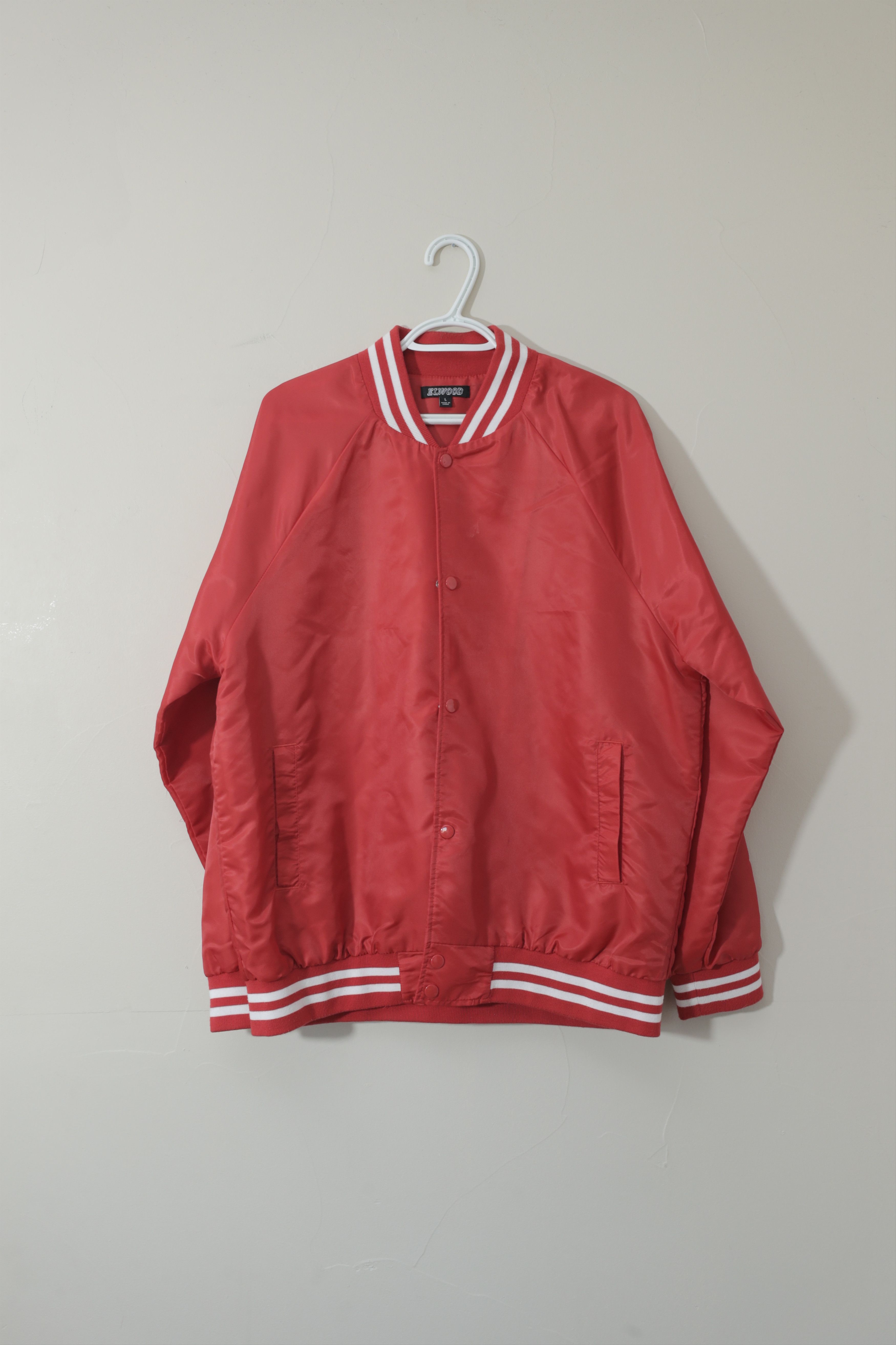 Elwood Elwood Red Bomber Varsity Jacket (L) | Grailed