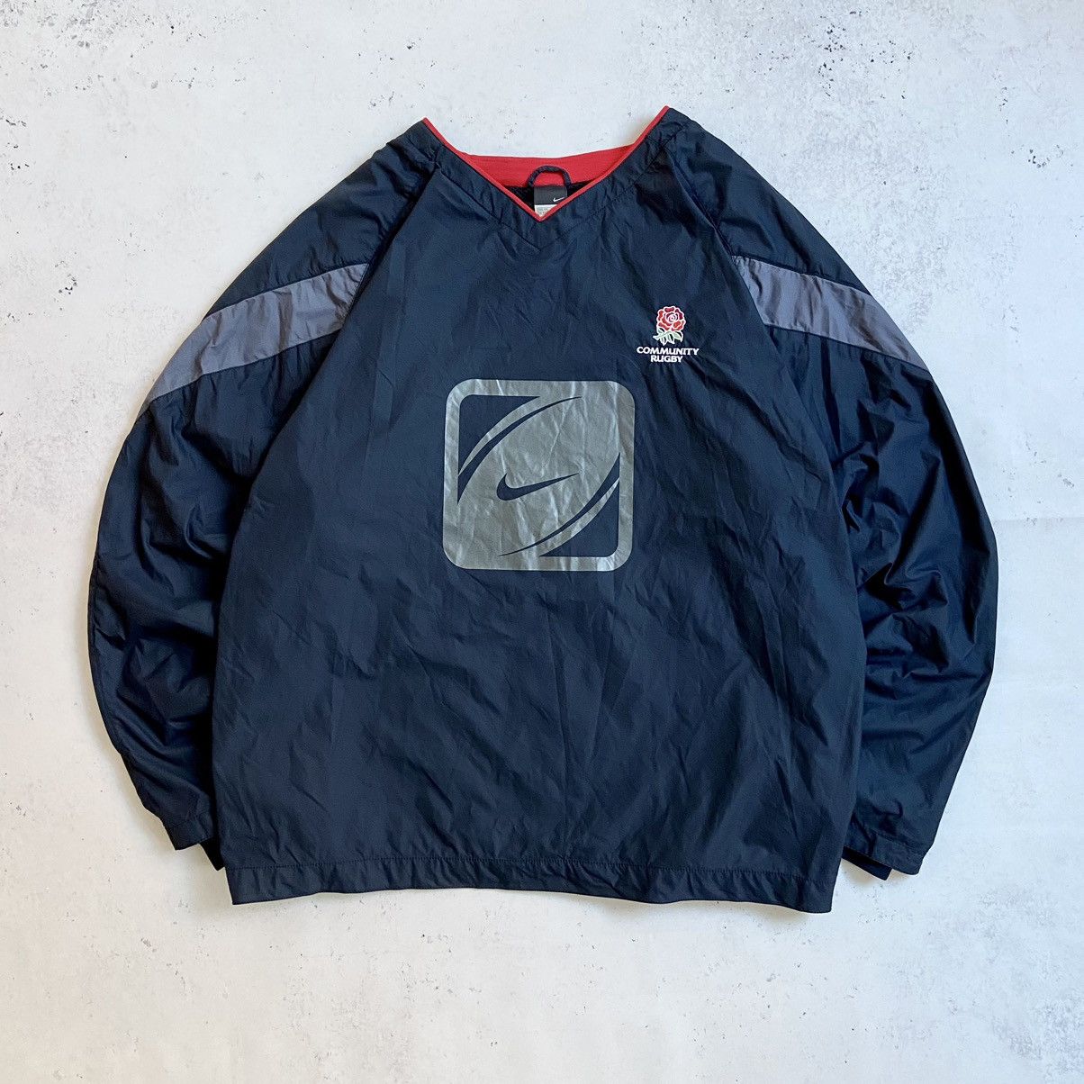 Nike Vintage Nike England Rugby V Neck Track Nylon Jacket Drill | Grailed