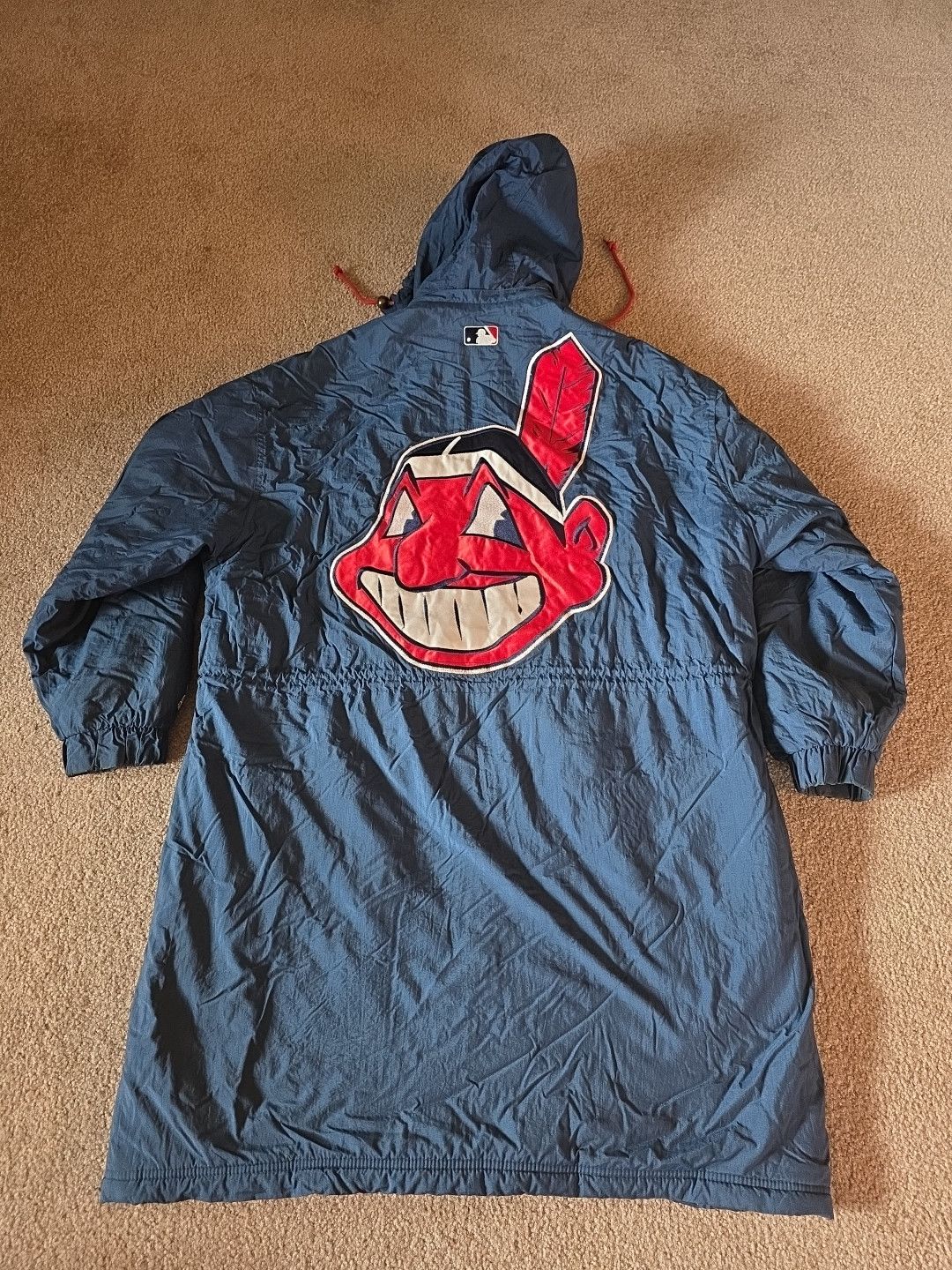 Starter Vtg 90s Starter Diamond Cleveland Indians Trench Puffer | Grailed