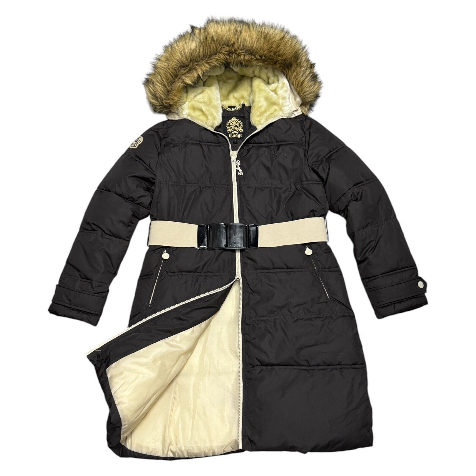 Coogi COOGI Faux Fur Hood Long Winter Puffer Parka Coat Jacket | Grailed