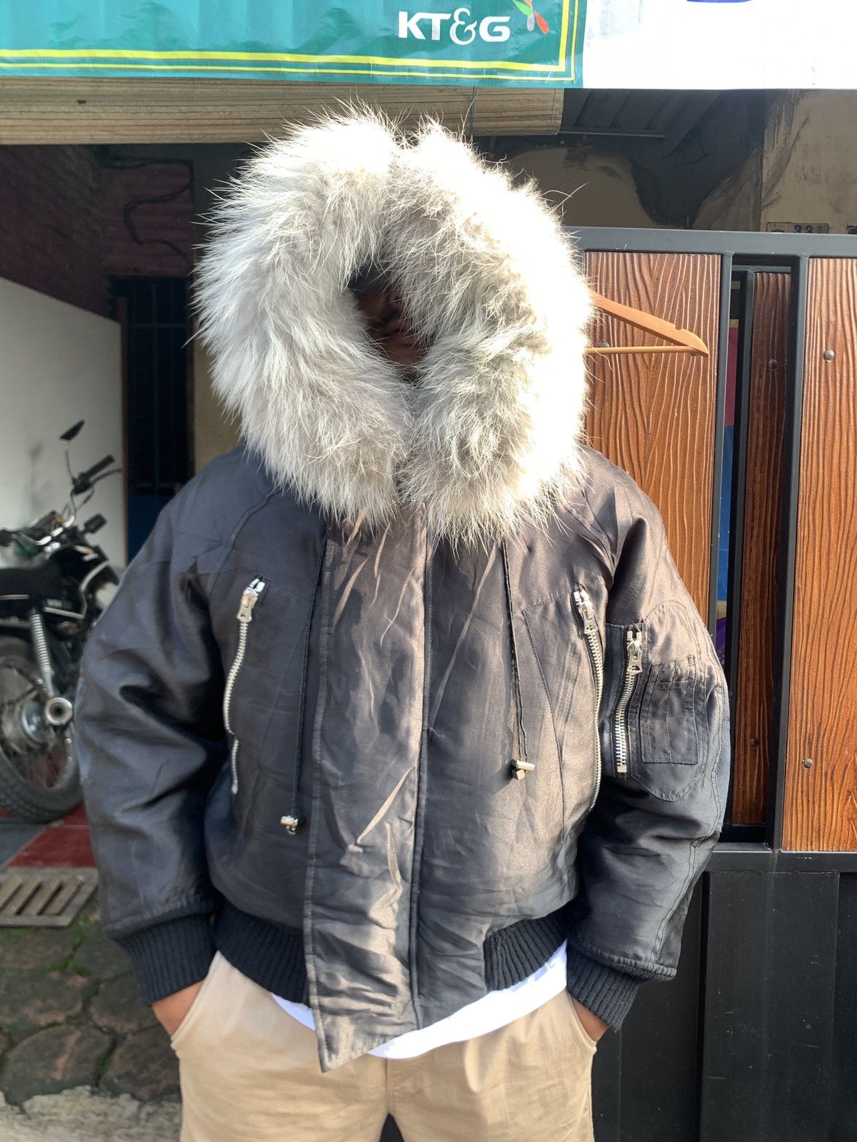 If Six Was Nine Japanese Duck down Bomber Raccoon Fur jacket | Grailed