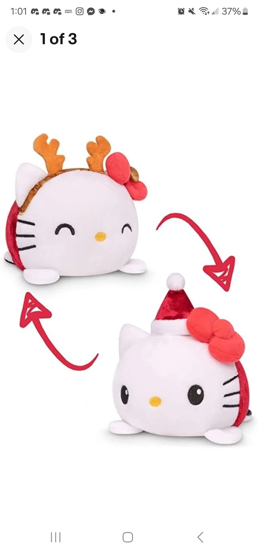 Unkwn Teeturtle Hello Kitty Sanrio Plush Holiday Reversible Plush | Grailed
