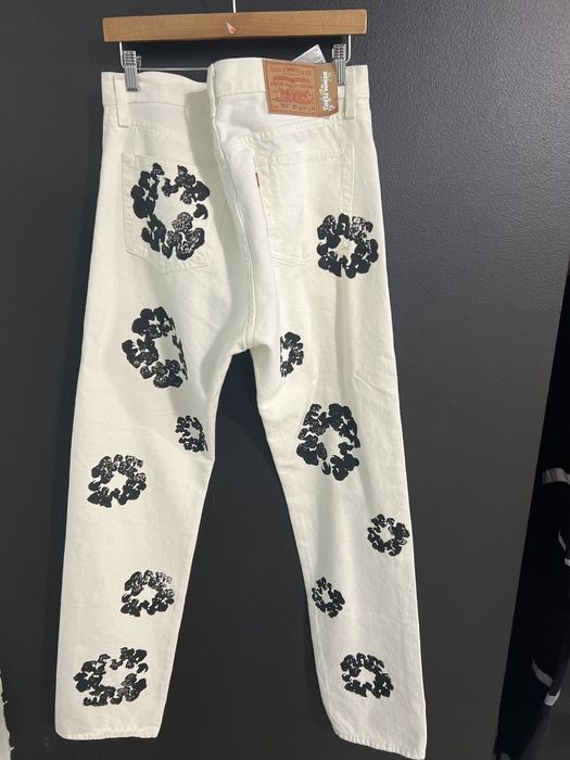 DENIM TEARS White denim tears jeans | Grailed