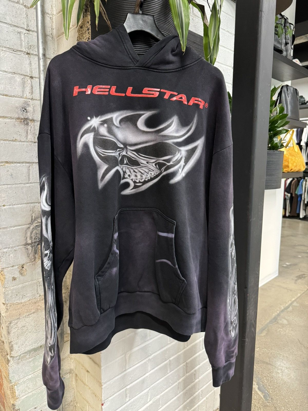 HELLSTAR Hellstar Airbrushed Skull Hoodie Black | Grailed