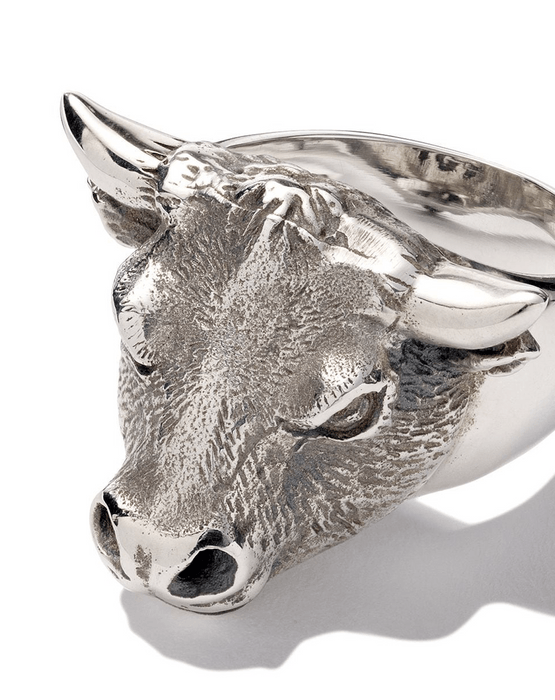 The Great Frog 925 Sterling Silver Bull Ring with 9ct Gold Nose Ring ...